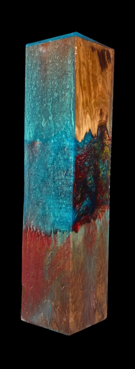 TBlank-007: Turning Blanks - Blue Red Yellow Alumilite Resin Casting H ...